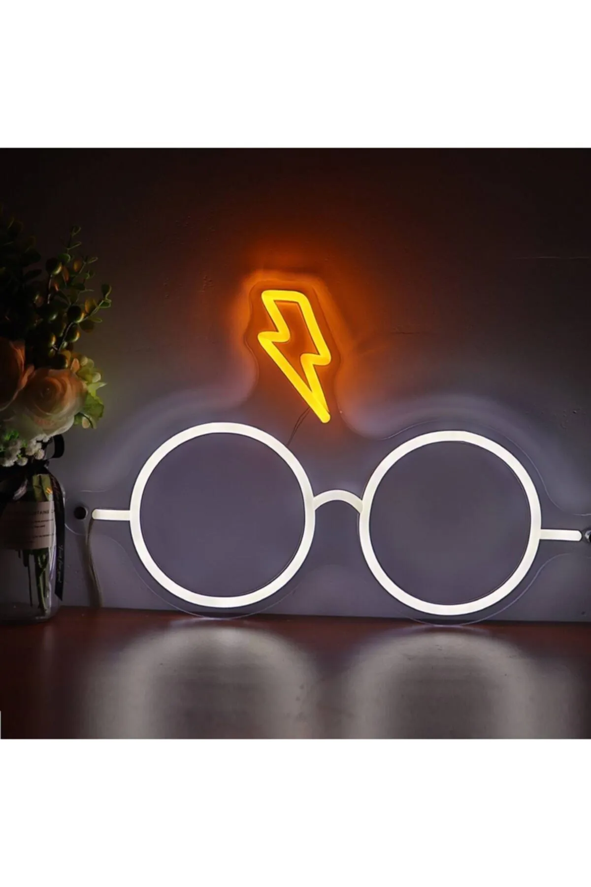 Harry Potter Gözlük Neon Led Işıklı Tablo