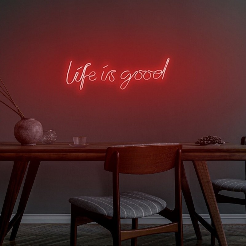 Life Is Good Yazısı Neon Led Işıklı Tablo