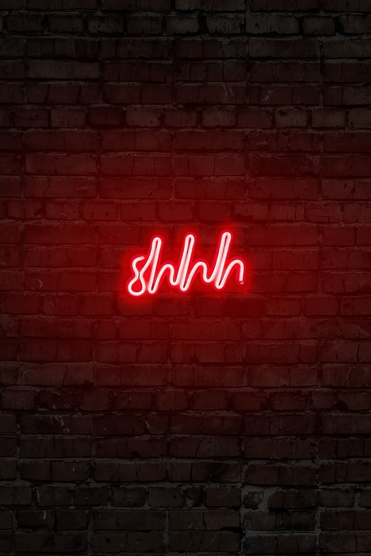 Shh Yazısı Neon Led Işıklı Tablo